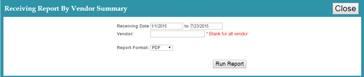 The purpose of this function is to print out a summarized receiving ...