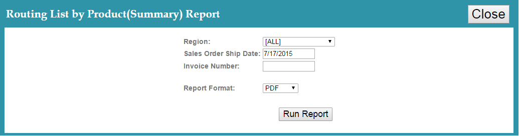 The purpose of this function is to print out a routing list sorted by product summary.